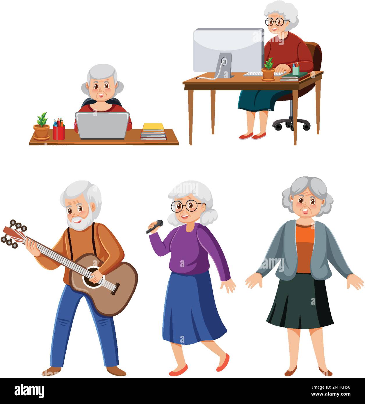 Set of old people characters illustration Stock Vector Image & Art - Alamy