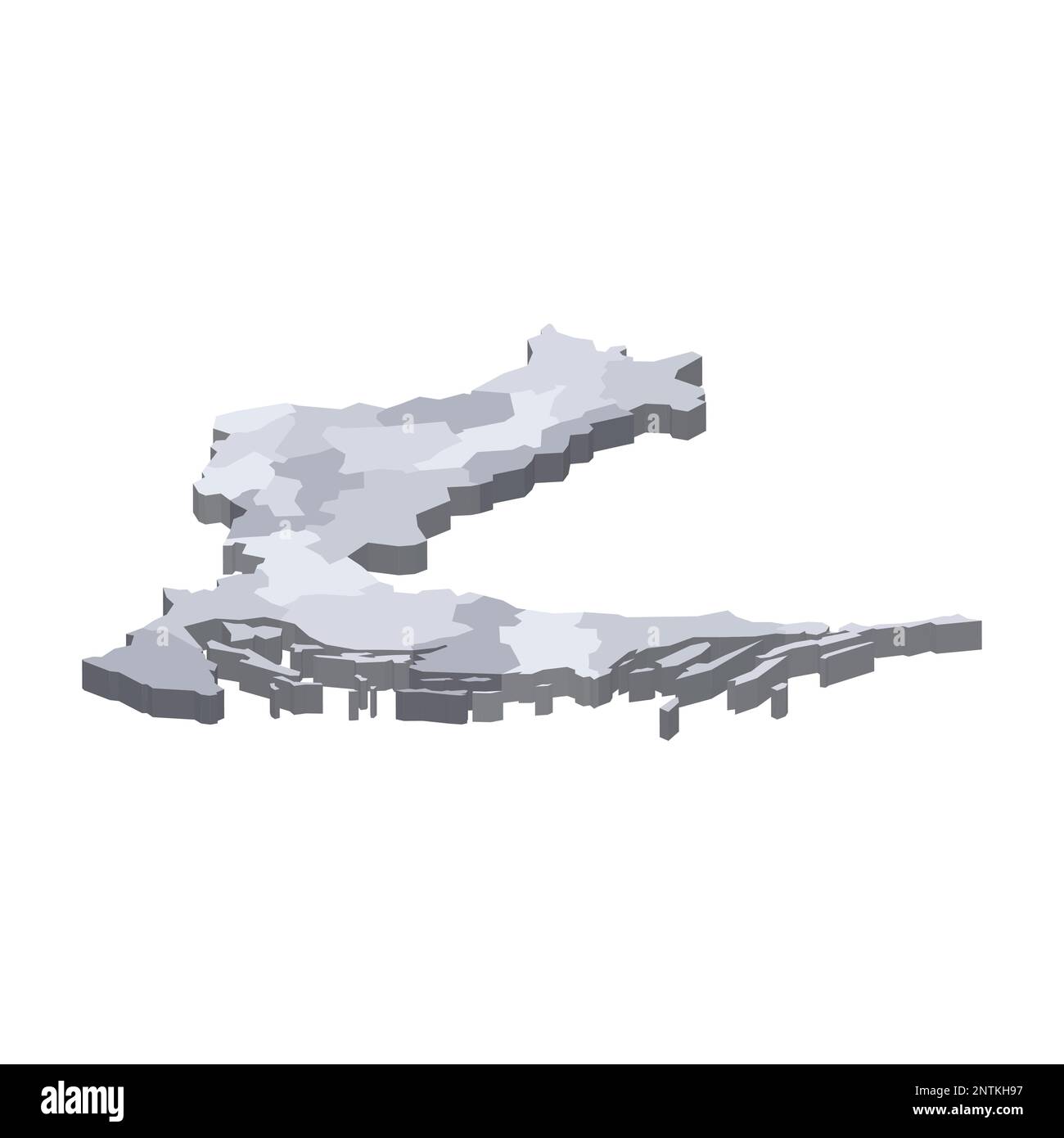 Croatia political map of administrative divisions - counties. 3D ...