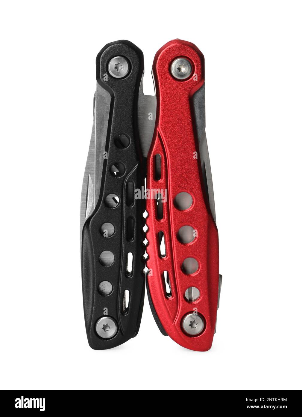 Compact portable colorful multitool isolated on white Stock Photo - Alamy
