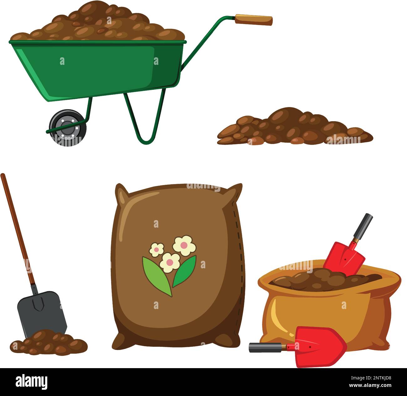 Set of plant and gardening tools and equipment illustration Stock ...