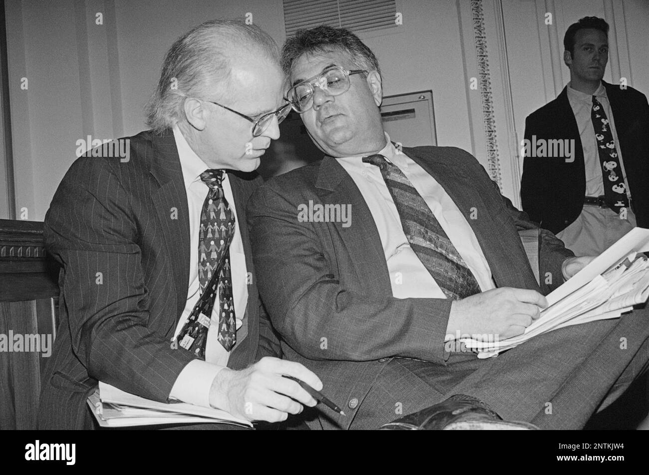 Party members talking with each other in office, in March 1994. (Photo ...