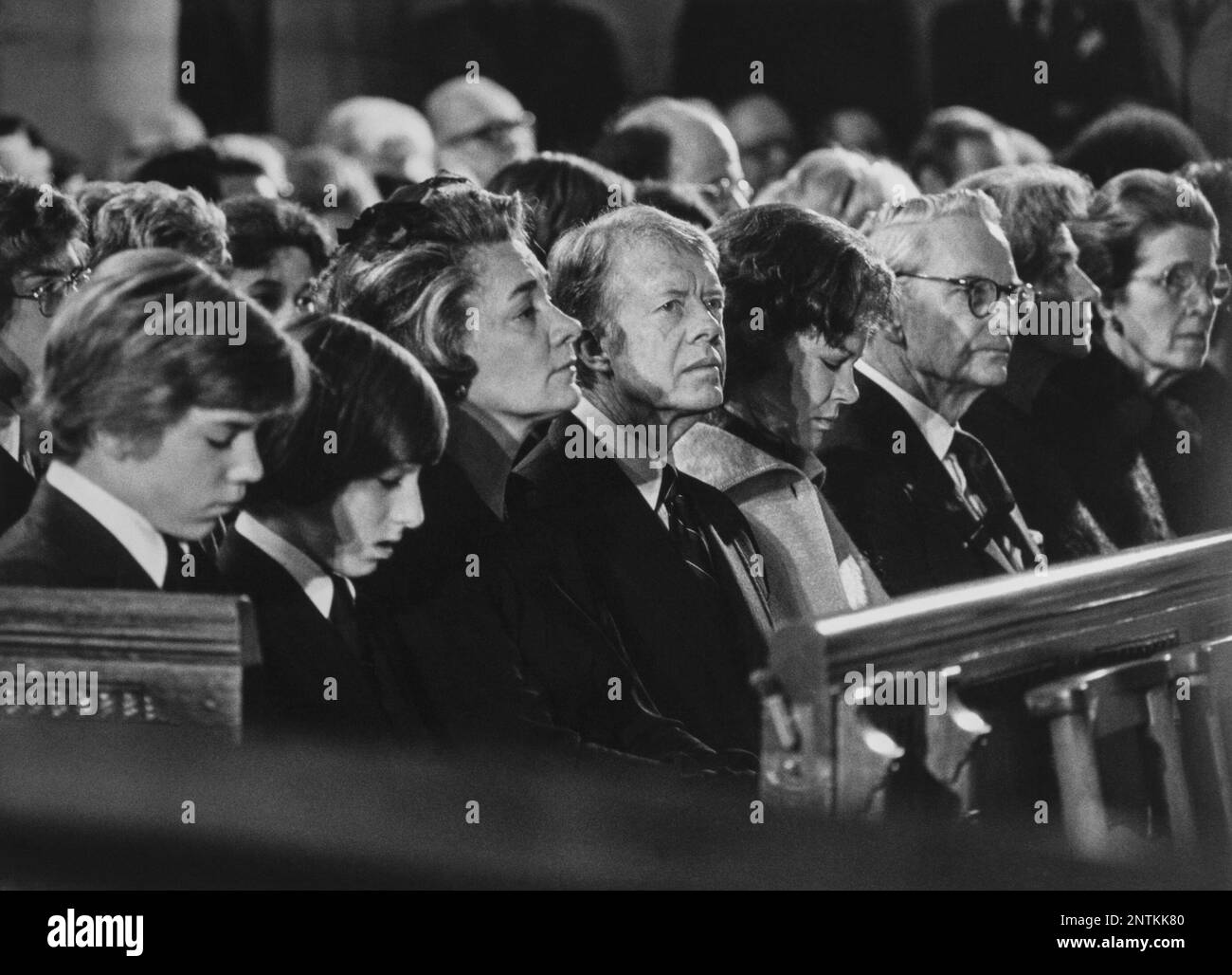 Mrs. Rockefeller besides President Jimmy Carter and other members from ...