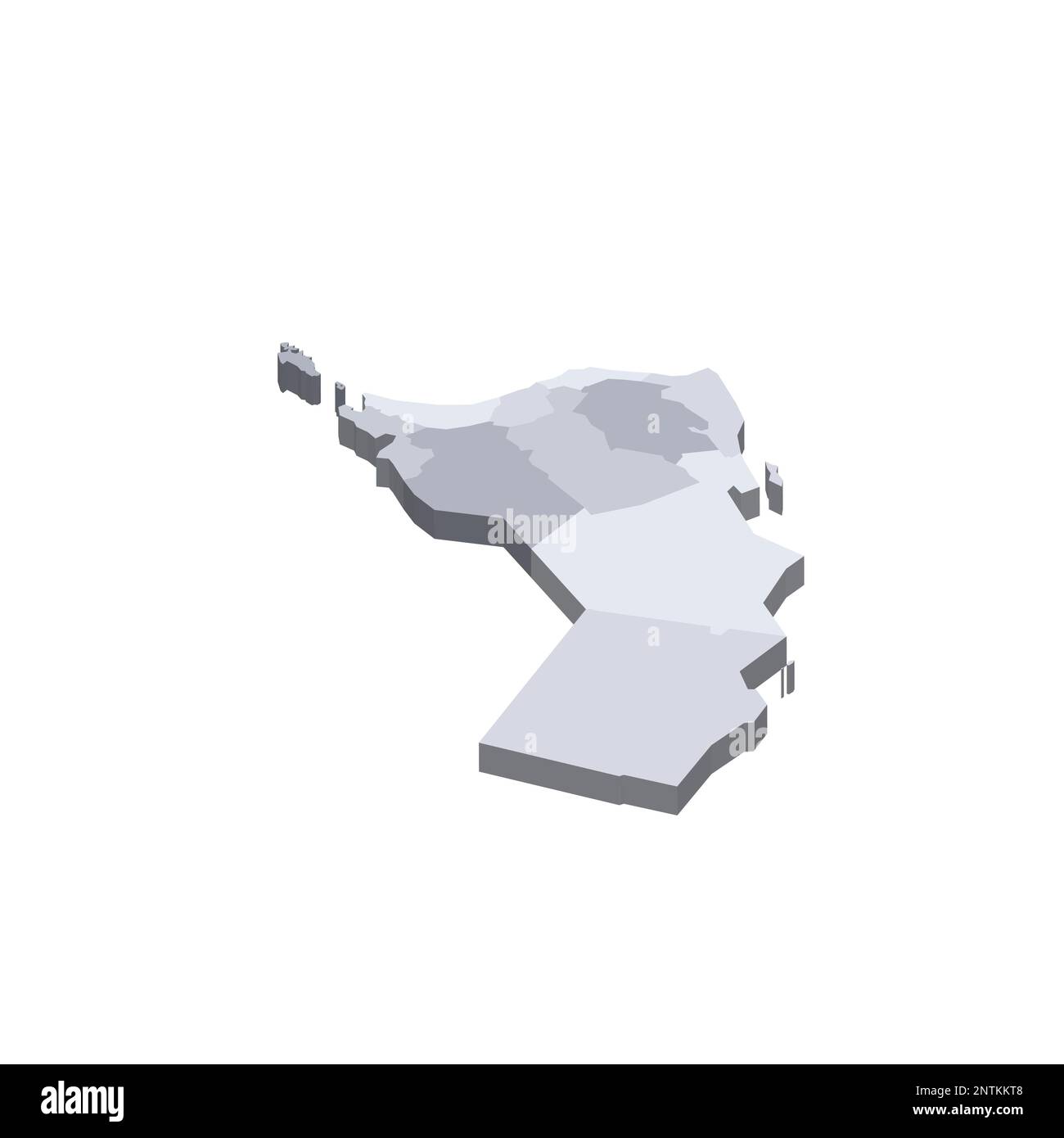 Oman political map of administrative divisions - governorates. 3D ...