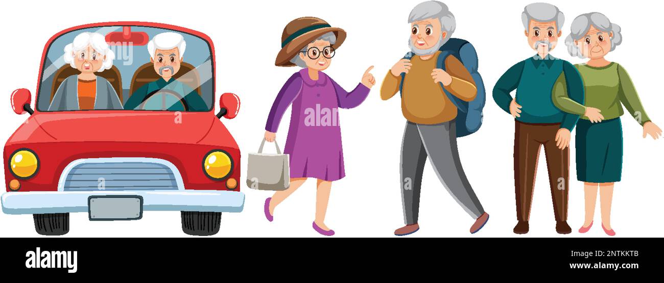 Set of old people characters illustration Stock Vector Image & Art - Alamy