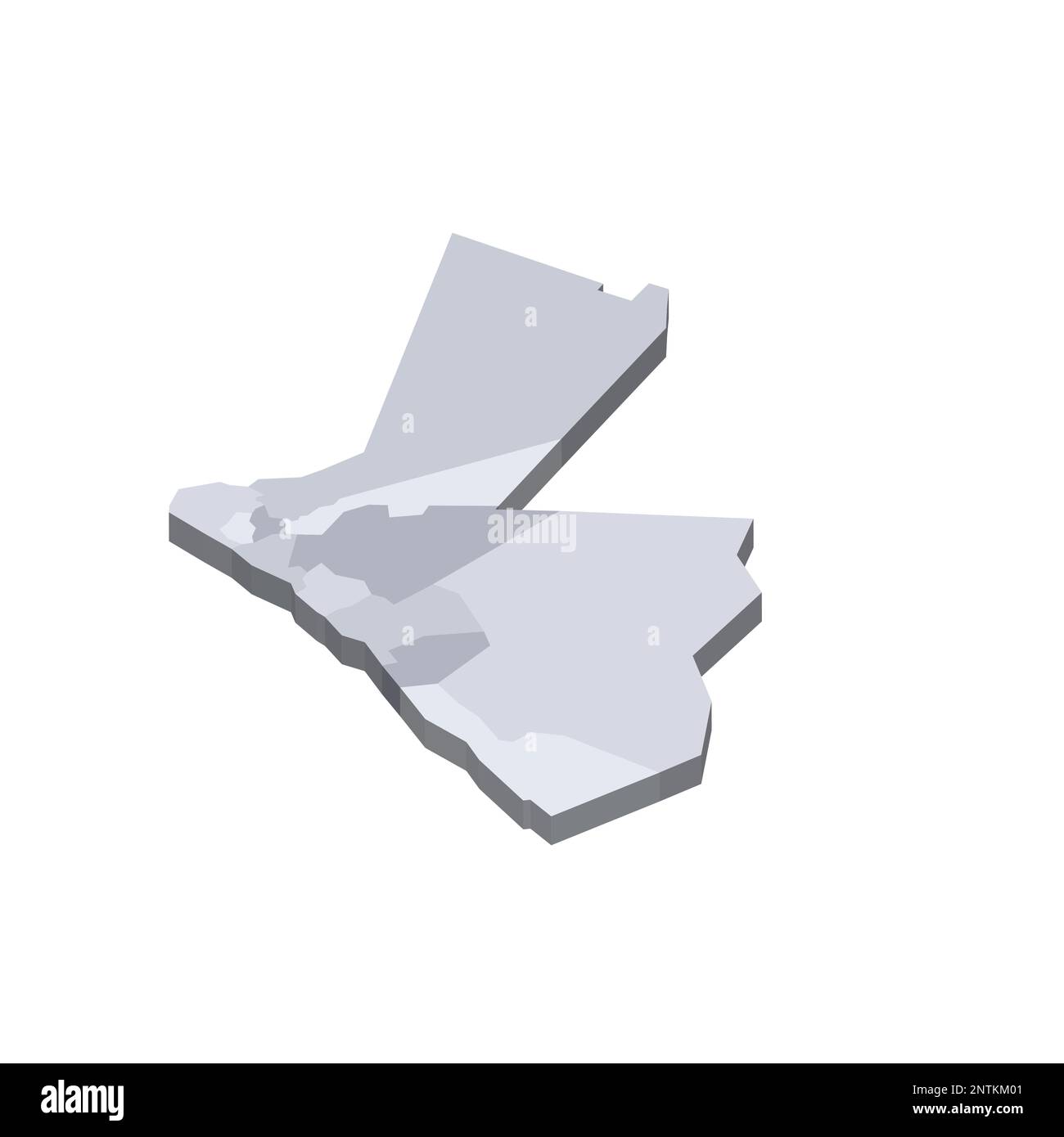 Jordan political map of administrative divisions - governorates. 3D ...