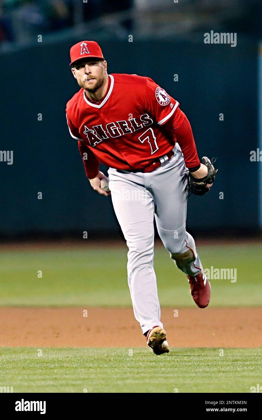 Los Angeles Angels third baseman Zack Cozart (7) during an MLB game ...