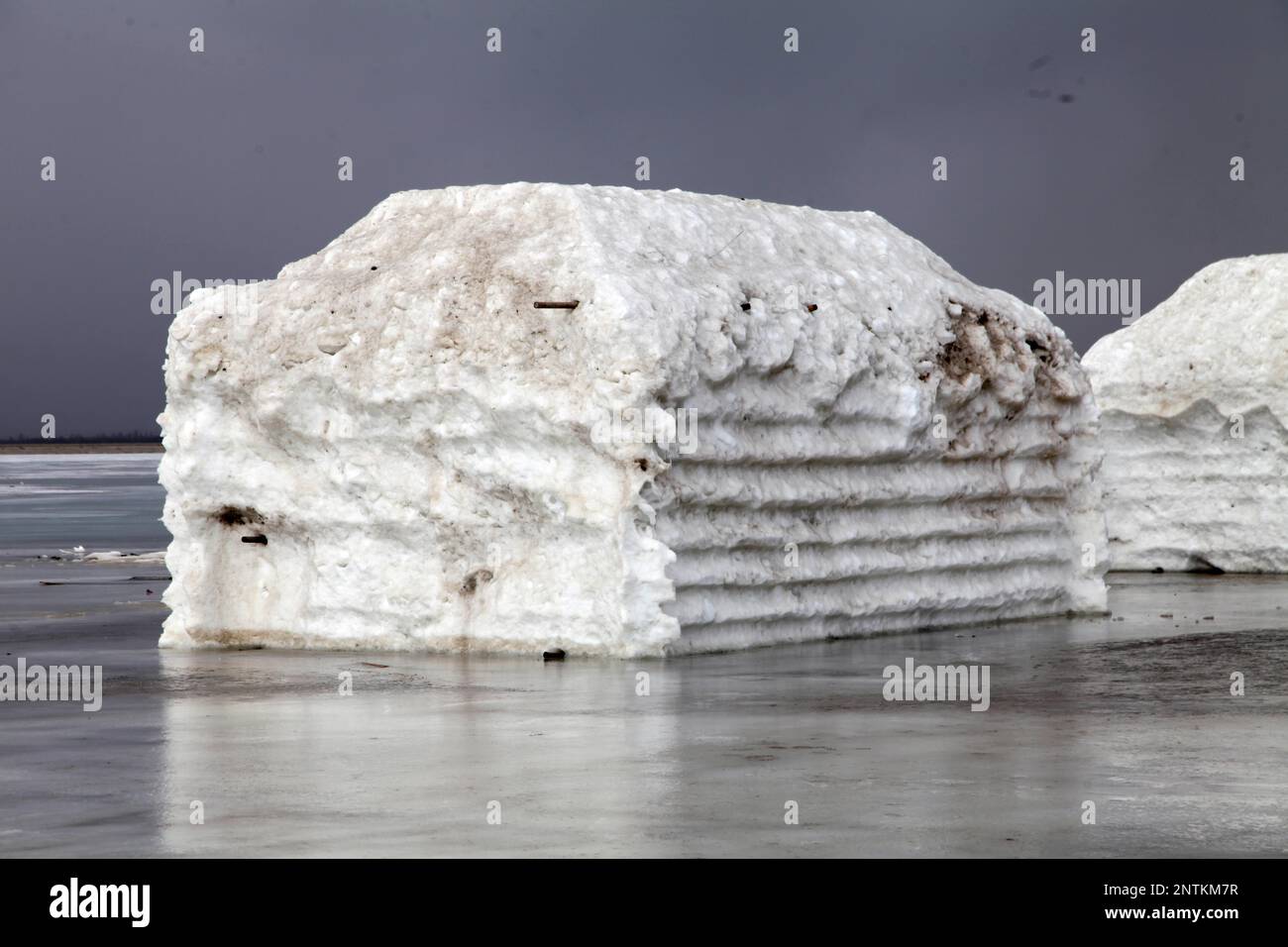 Snow houses melt and sink into water in the Gaojia Lake scenic spot in ...