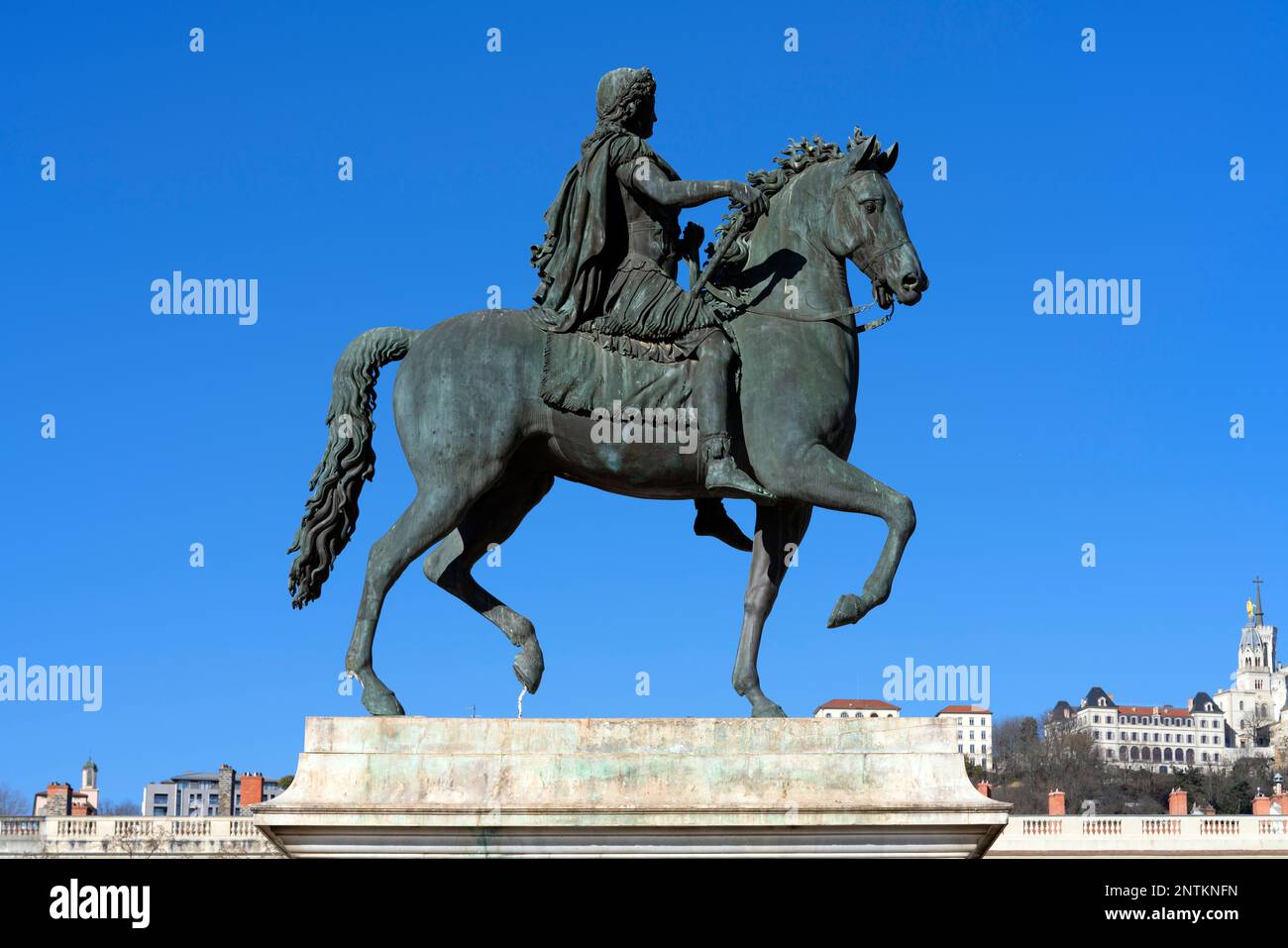 Famous statue of Louis XIV in Lyon city, France Stock Photo - Alamy