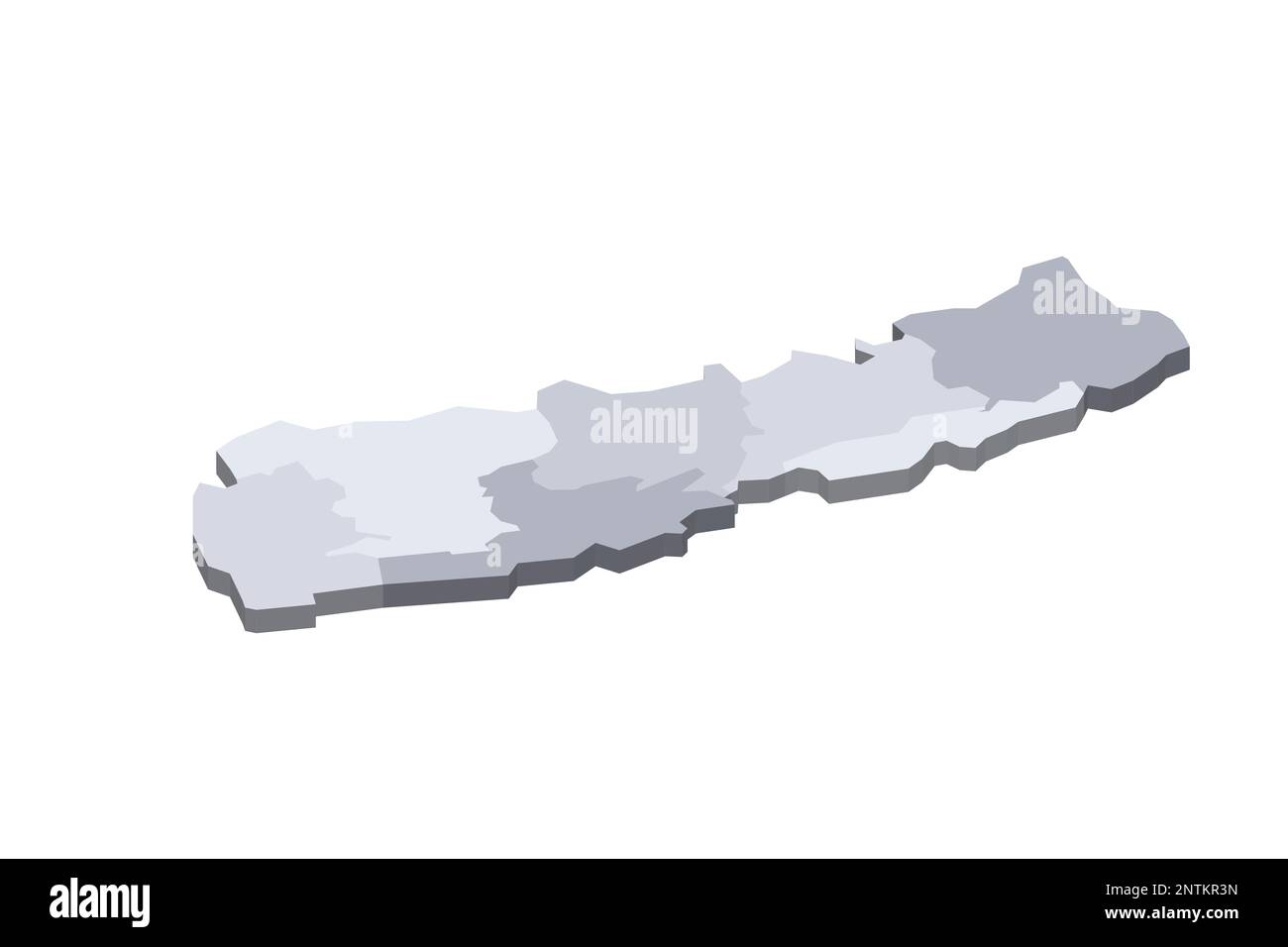 Nepal political map of administrative divisions - provinces. 3D ...