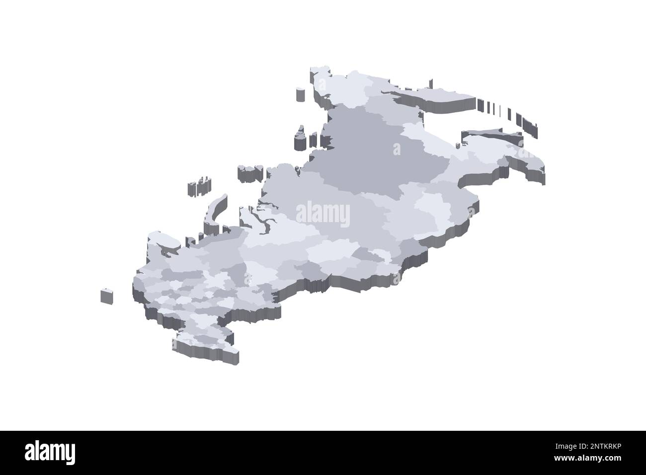 Russia political map of administrative divisions - oblasts, republics ...