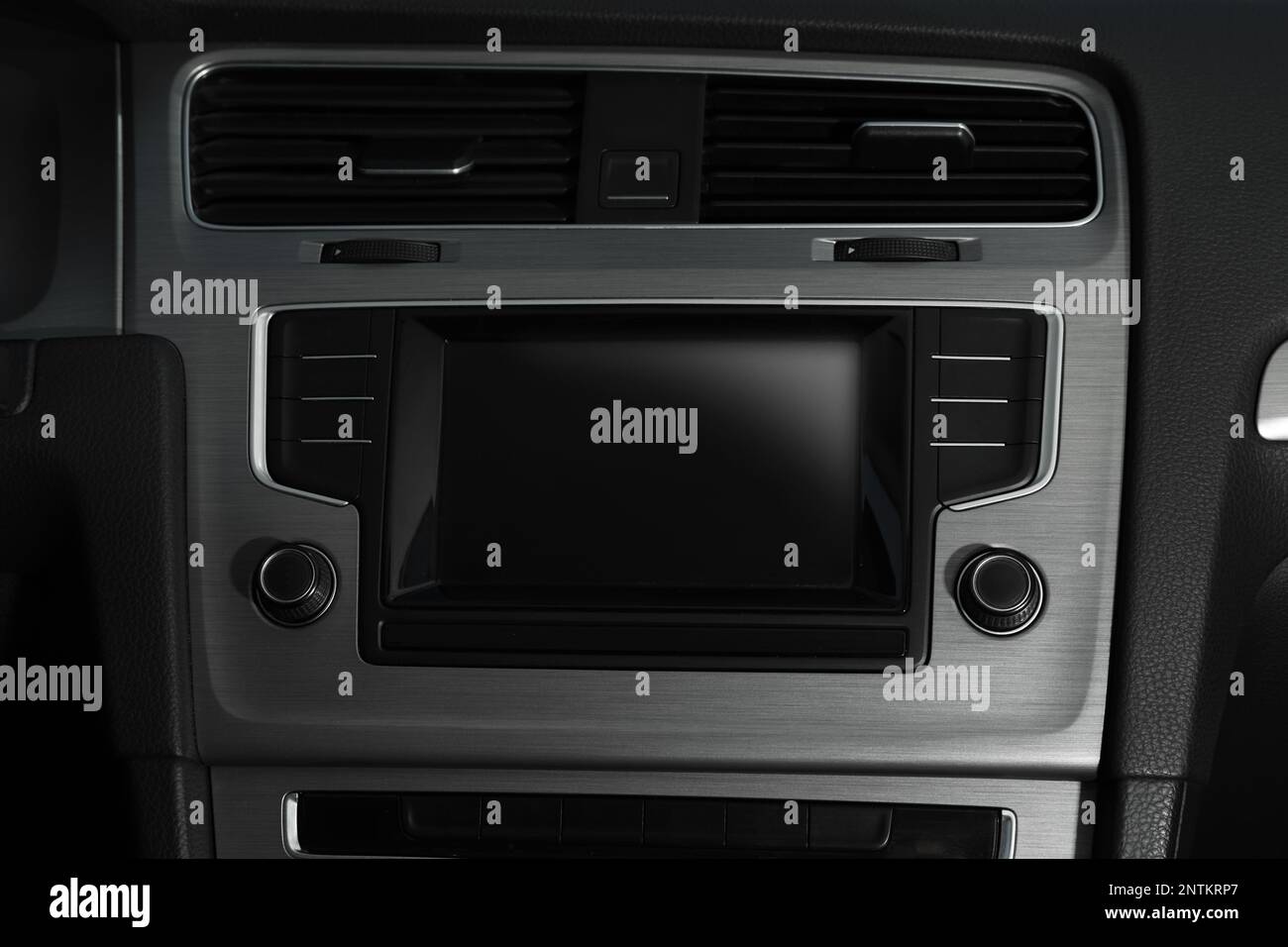 Closeup view of dashboard with navigation system in modern car Stock ...