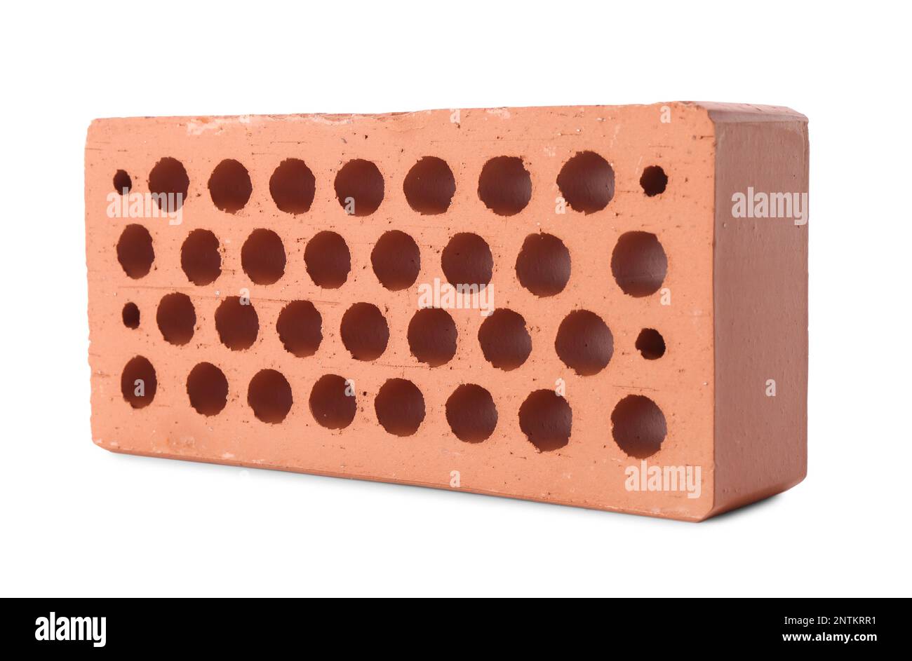 One red brick isolated on white. Building material Stock Photo - Alamy