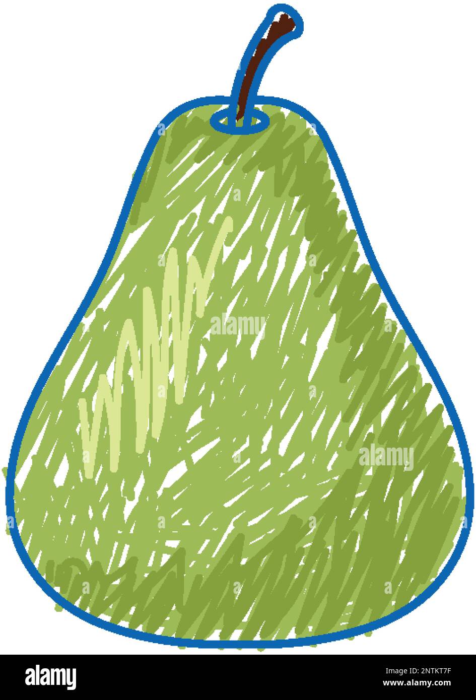 Pear pencil colour child scribble style illustration Stock Vector Image ...