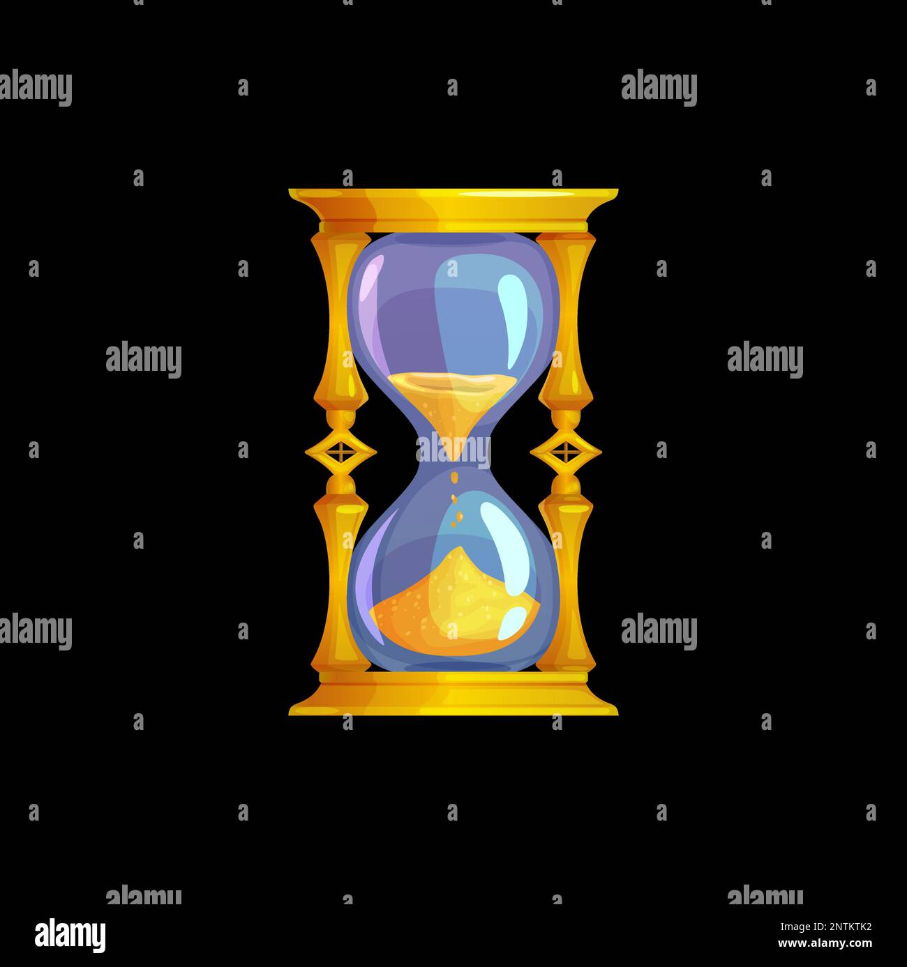 Magic sand glass clock. Isolated sandglass, hourglass. Cartoon vector ...