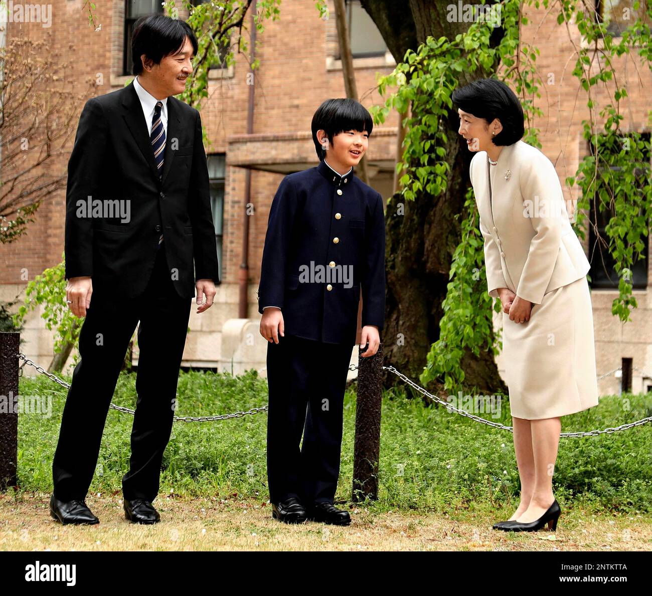 Japan's Prince Hisahito accompanied by his father Prince Akishino and ...