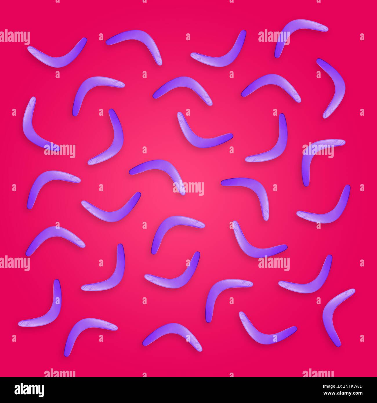 Color boomerangs on pink background, flat lay Stock Photo - Alamy