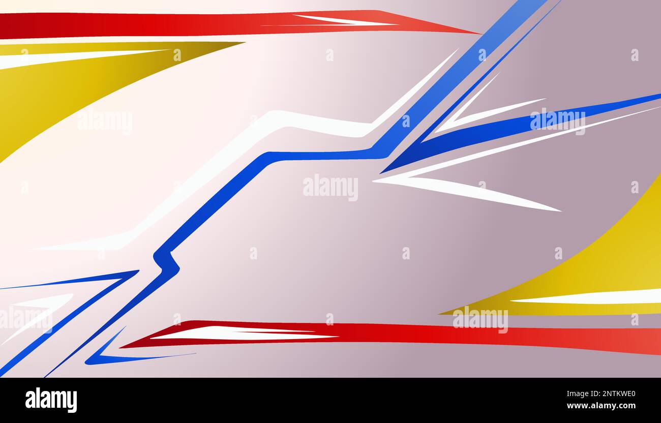 Abstract modern landscape background in red, blue, white, yellow ...