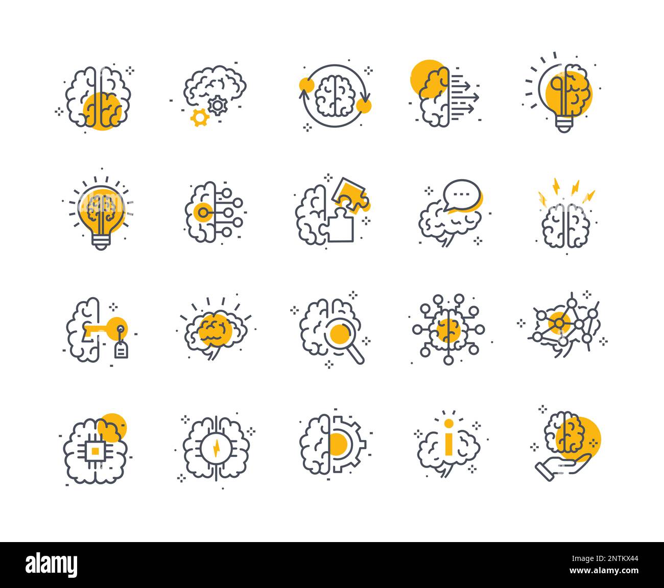 Brain icons line set Stock Vector Image & Art - Alamy