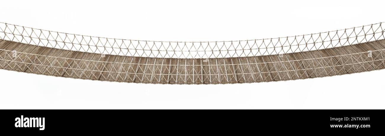 Rope bridge isolated on white background. 3D illustration Stock Photo ...