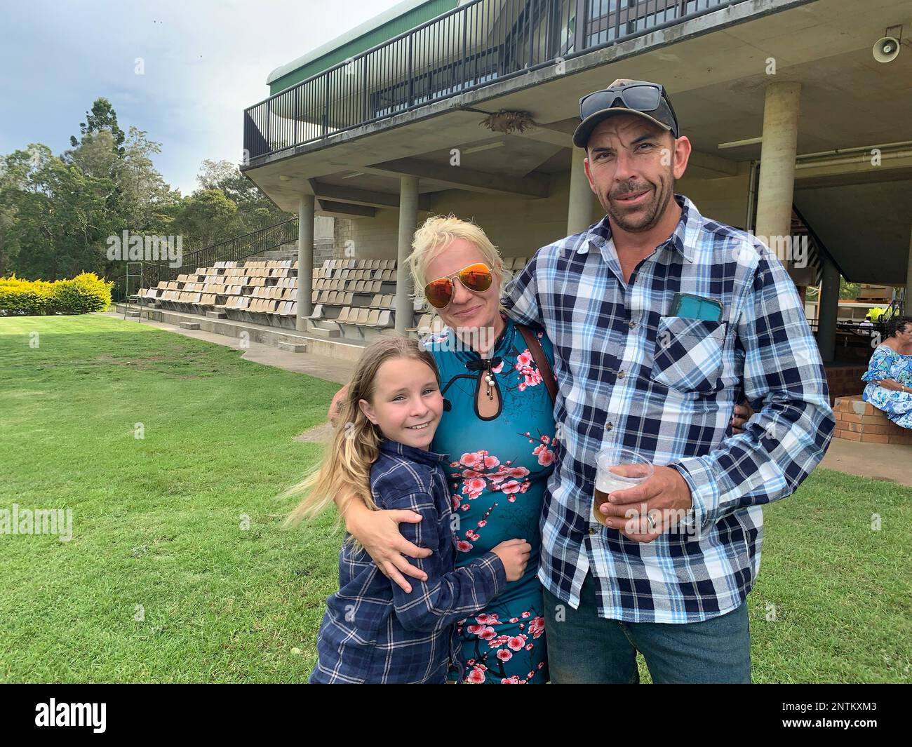 Tinnie army members Amanda and Sandro Pines with daughter Calypso ...