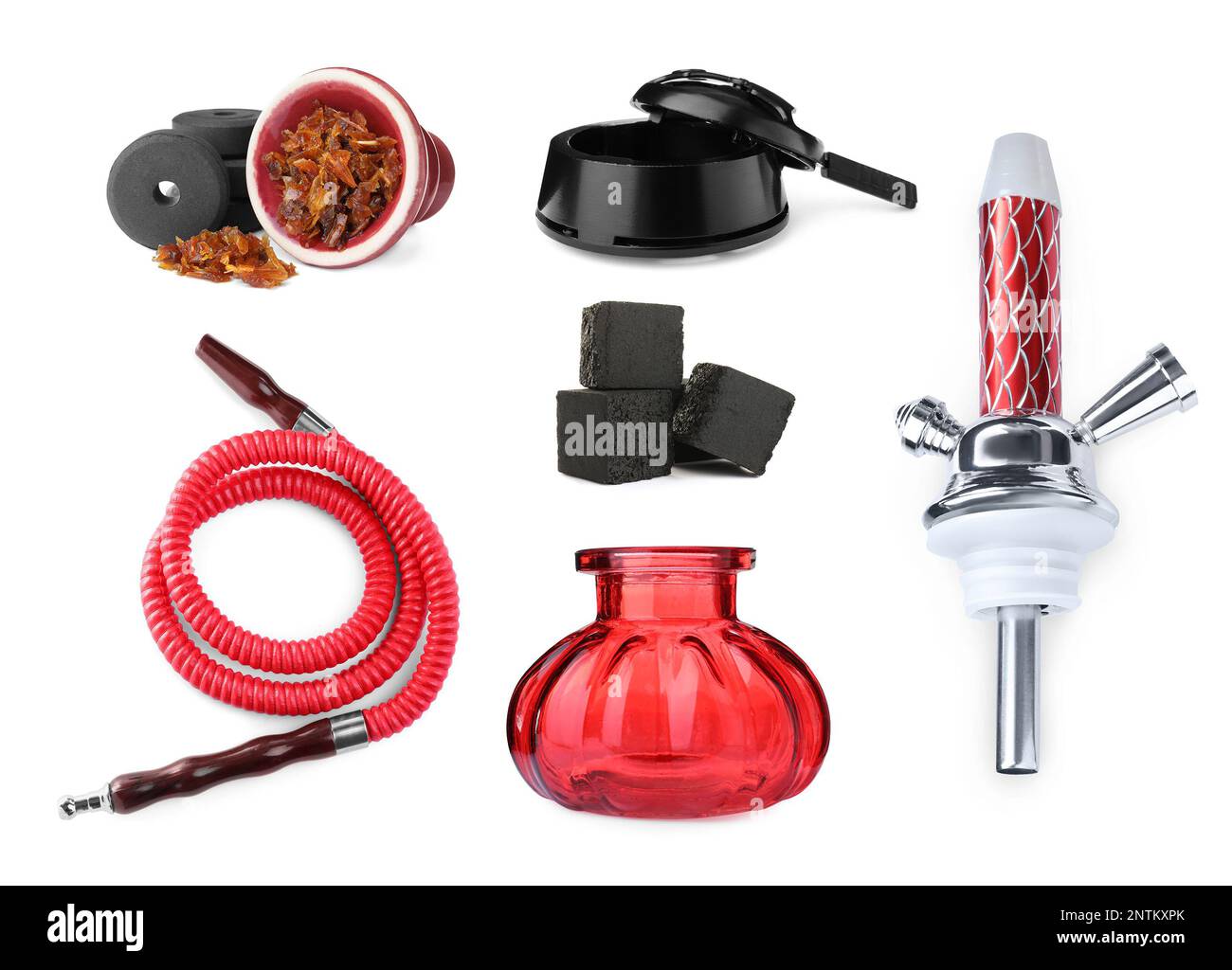 Modern hookah kit on white background, collage Stock Photo - Alamy