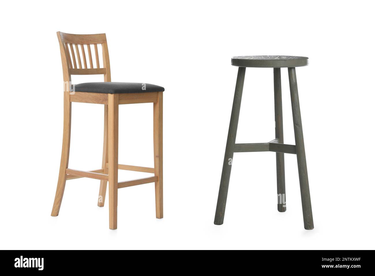 Different stylish bar stools on white background, collage Stock Photo ...