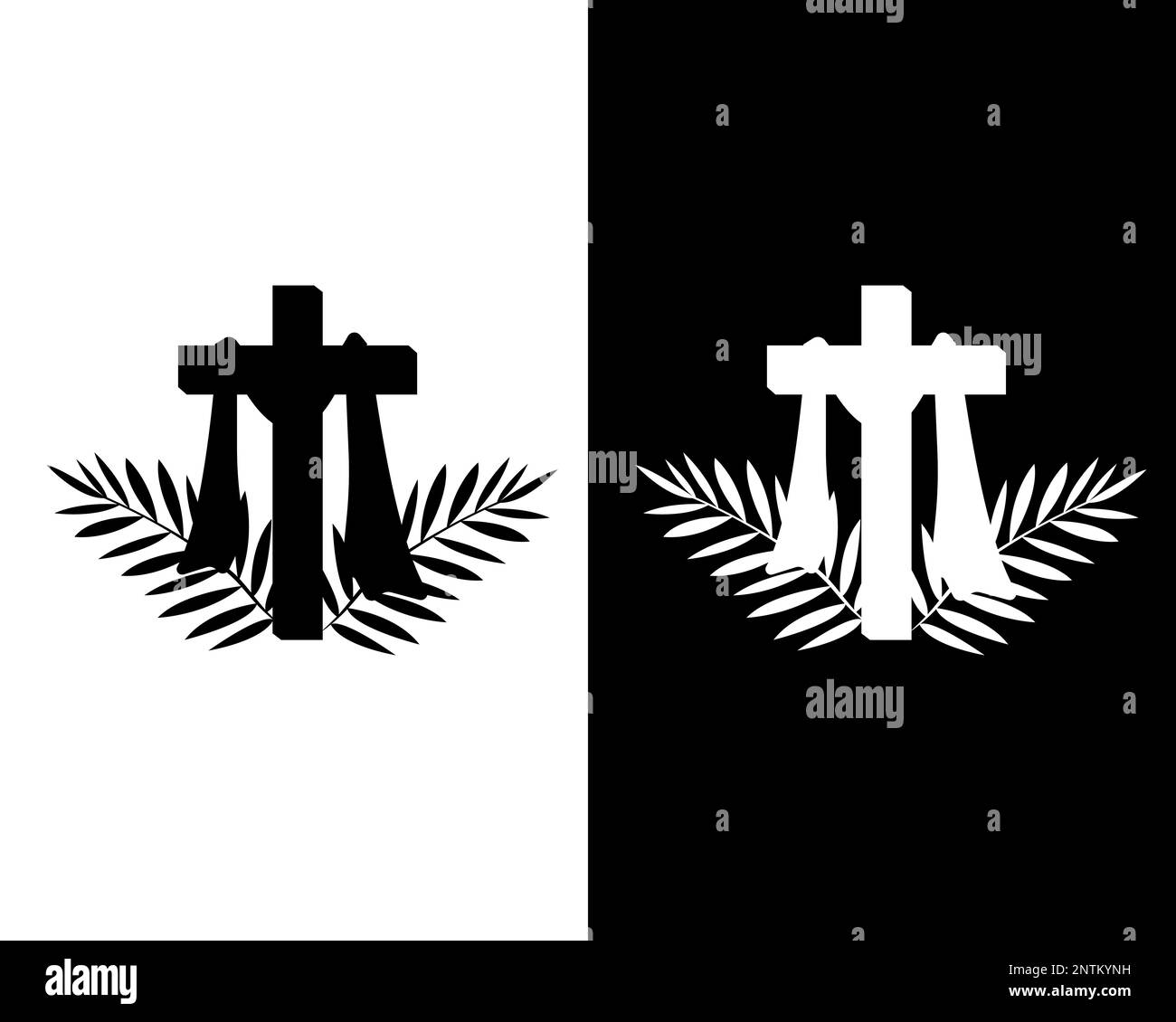 A group of black and white silhouettes for the Holiday Holy Week for ...