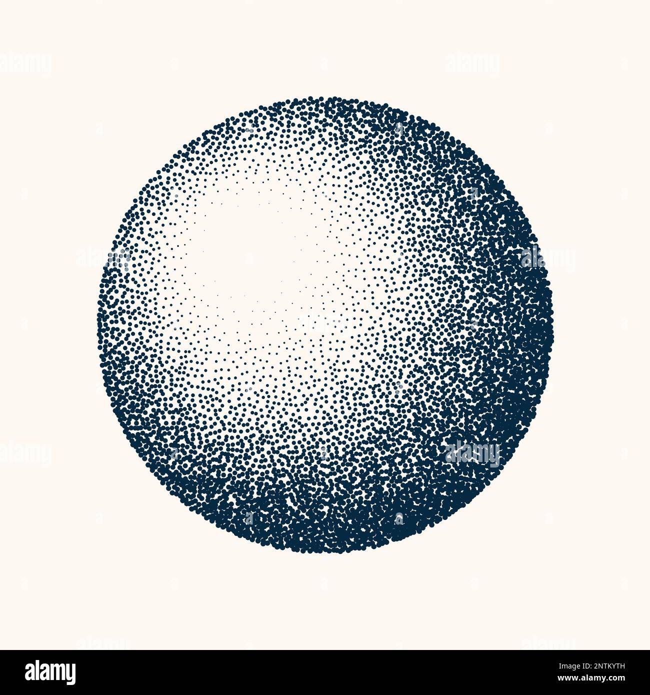 Round shaped dotted object, vintage stipple element. Fading gradient ...