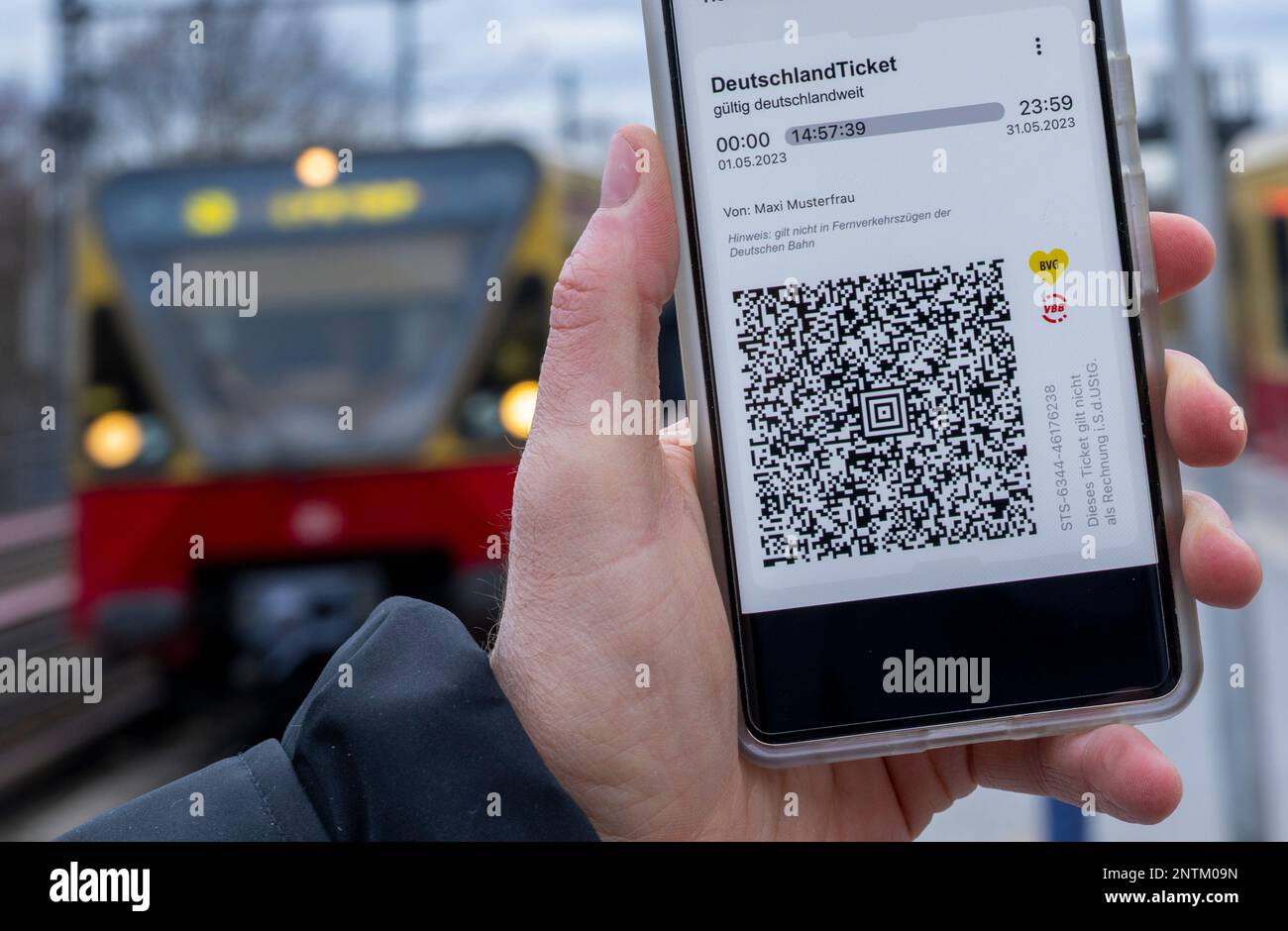 Berlin, Germany. 27th Feb, 2023. On the display of a smartphone, the QR ...