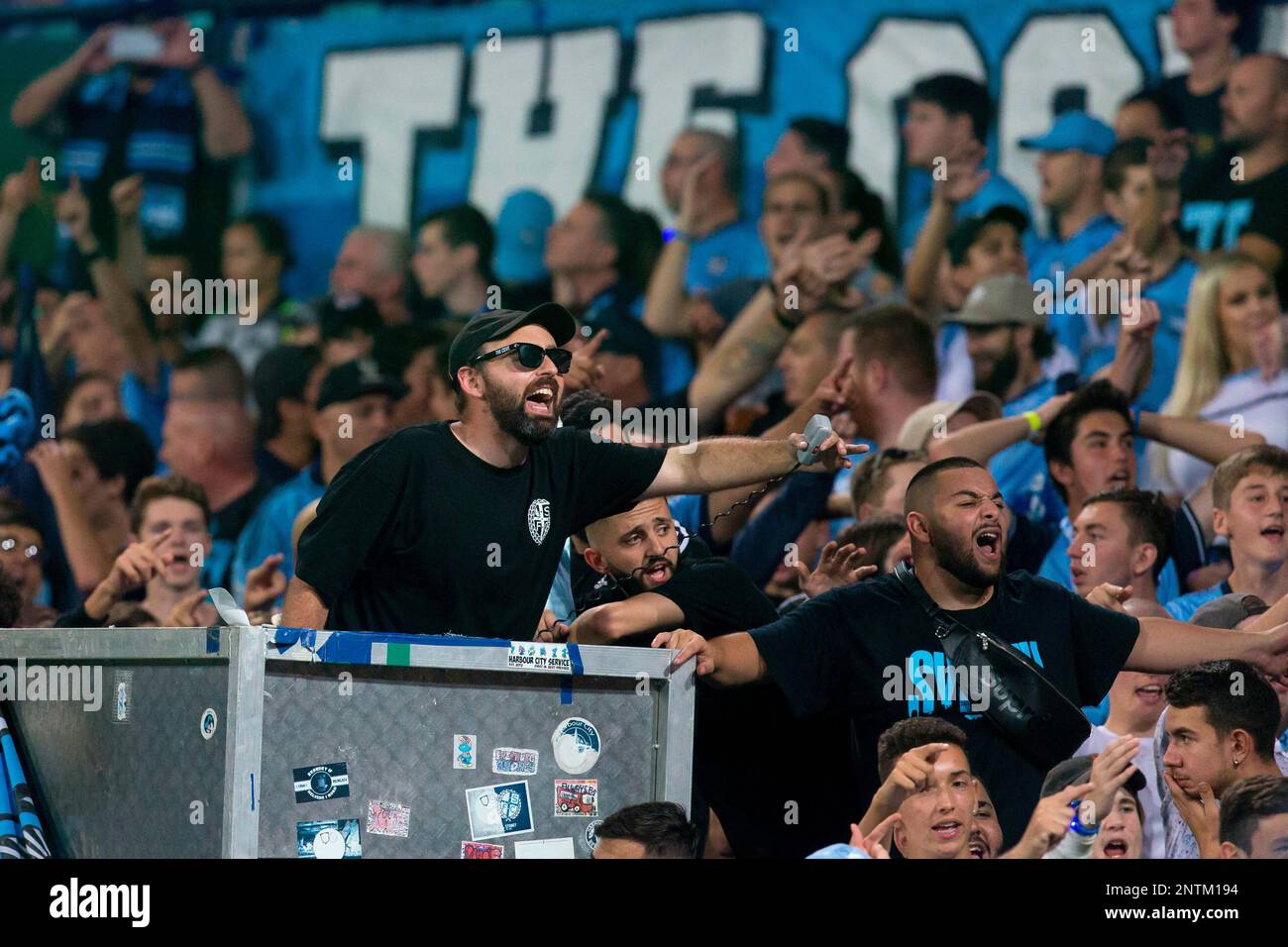 SYDNEY, AUSTRALIA - APRIL 06: Sydney FC fans sing at round 24 of the ...