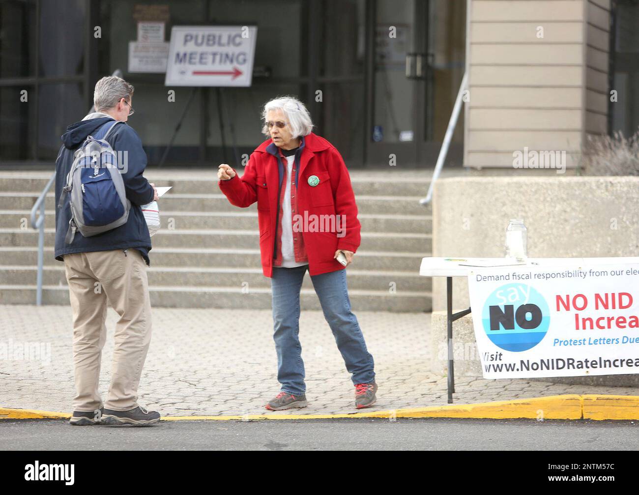 Grass Valley activist Pamela Osgood passes out information and collects ...