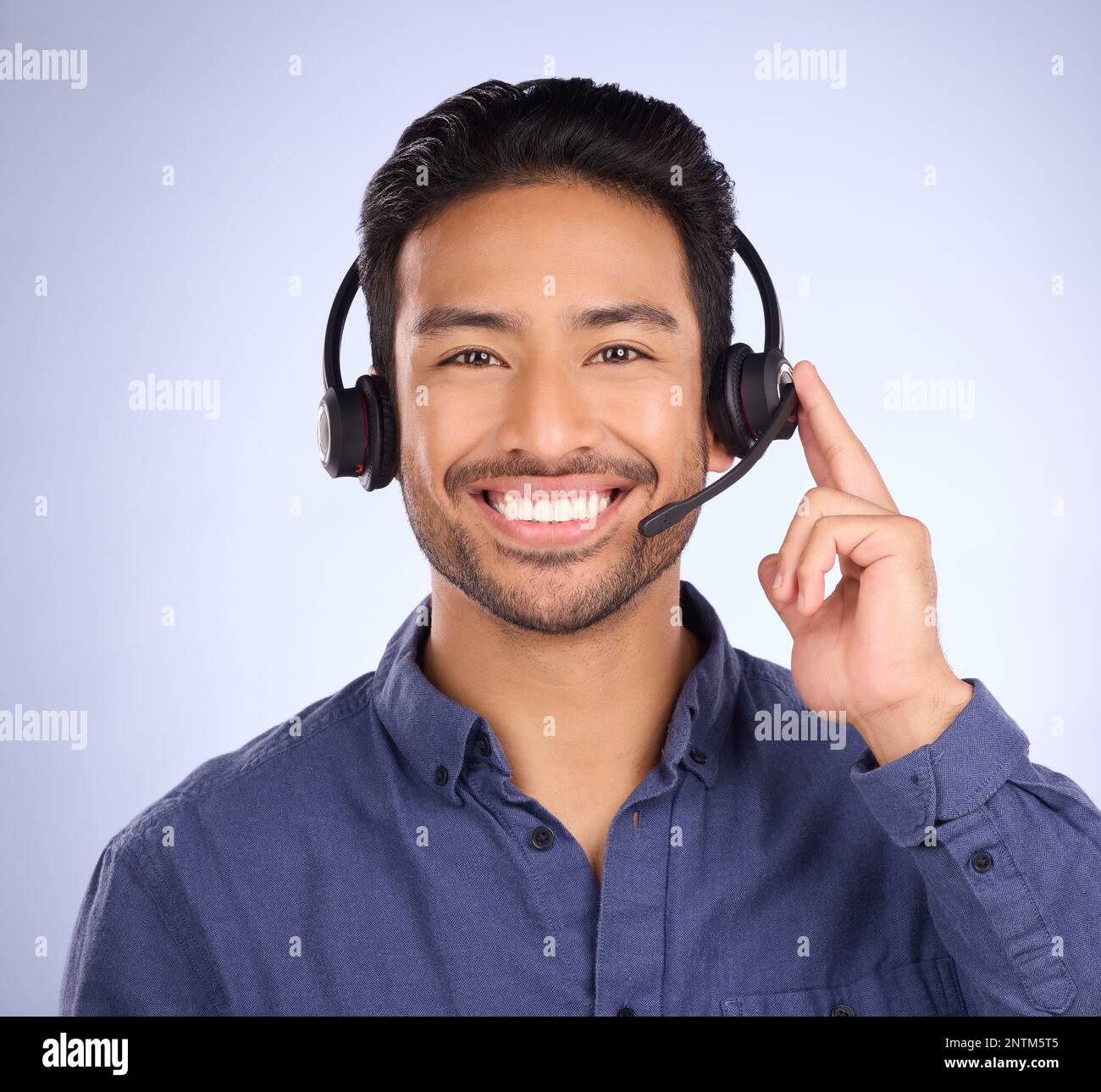 Consulting, call center and smile with portrait of man for customer ...
