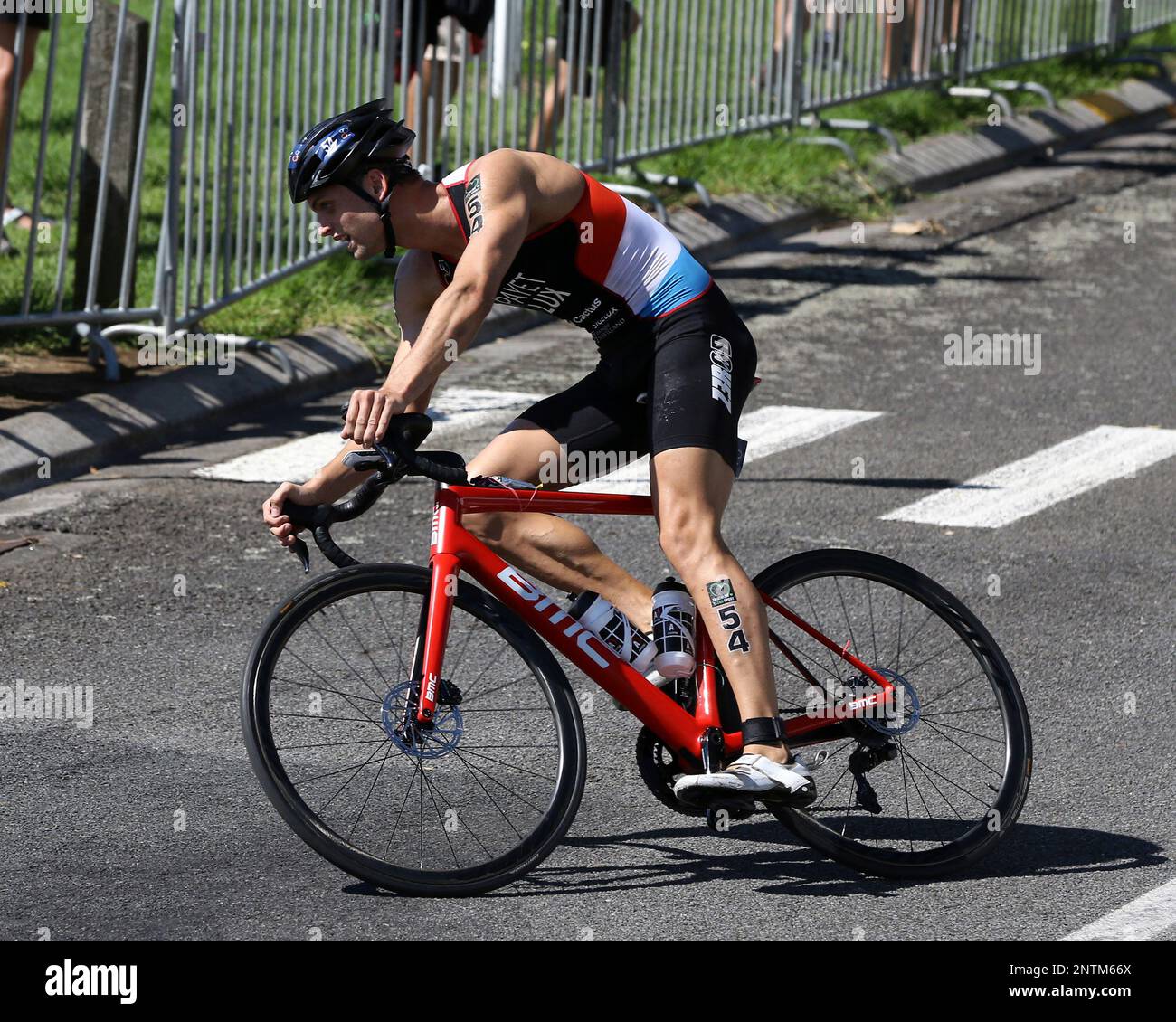 Gregor Payet, of Luxembourg, at the New Plymouth ITU Triathlon World Cup Mens race, on March 31 ...