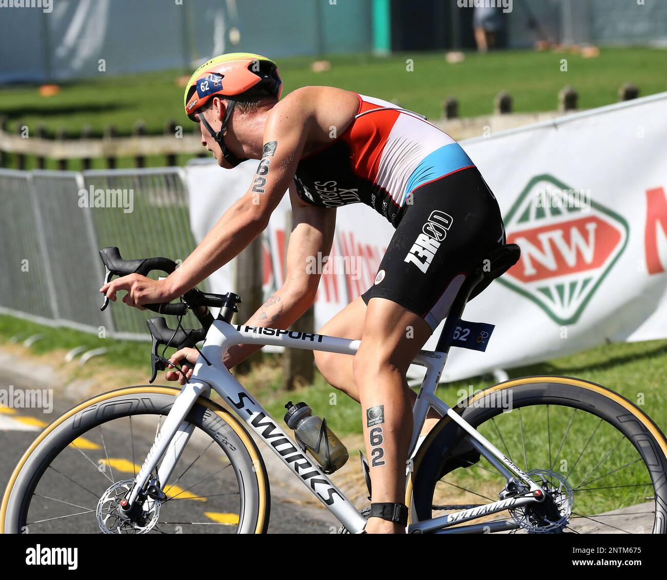 Oliver Gorges, of Luxembourg, at the New Plymouth ITU Triathlon World Cup Mens race, on March 31 ...
