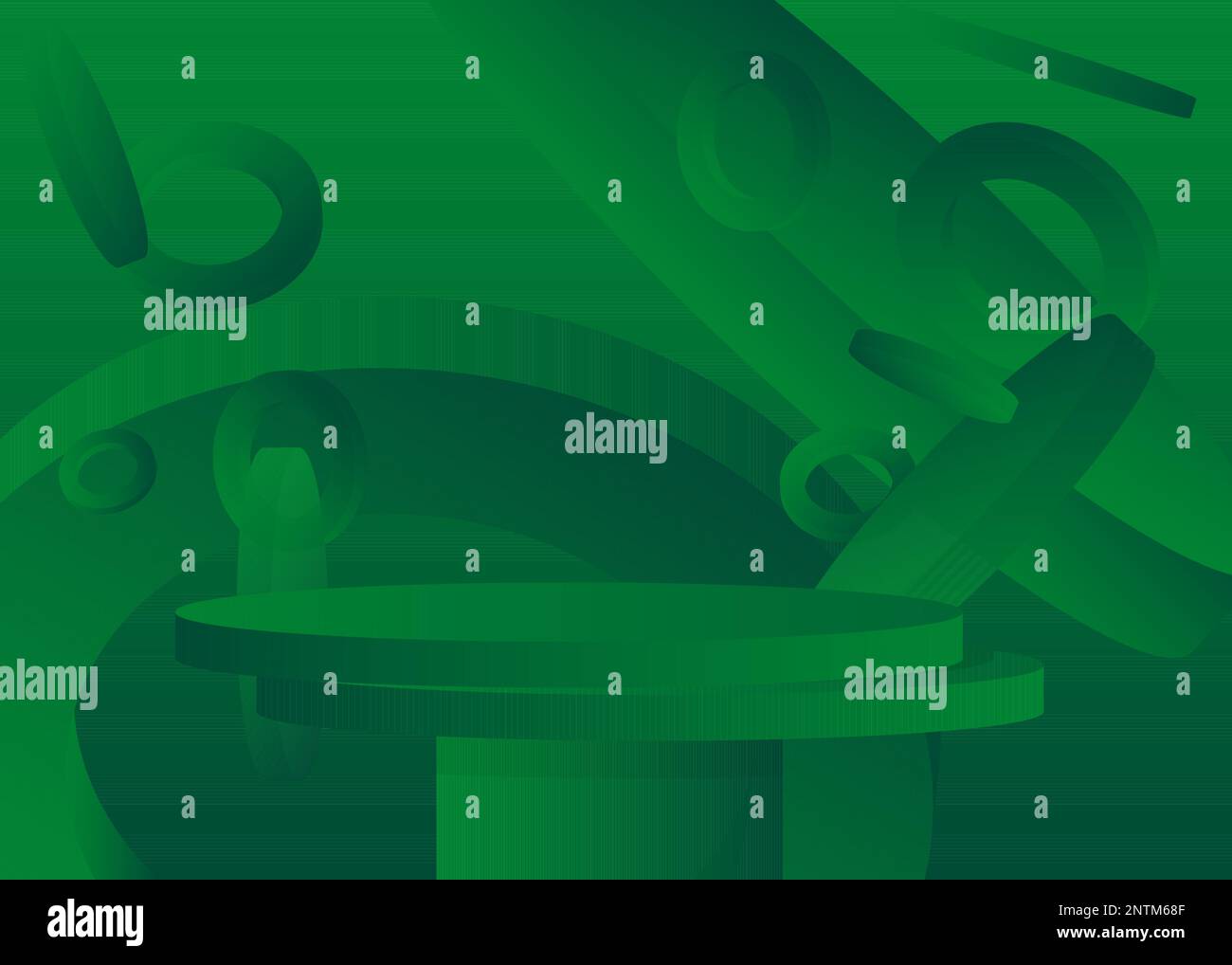 Green sci-fi stage showcase. Abstract Futuristic vector 3D room ...