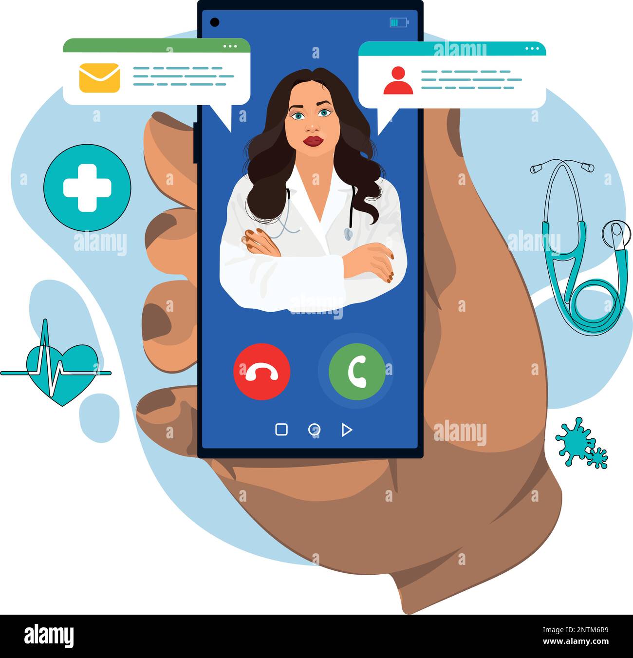 Medical personnel team, character of doctors and nurses wearing a ...