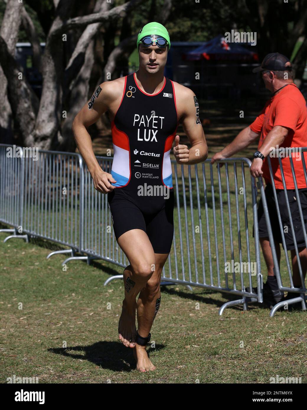 Gregor Payet, of Luxembourg, at the New Plymouth ITU Triathlon World Cup Mens race, on March 31 ...