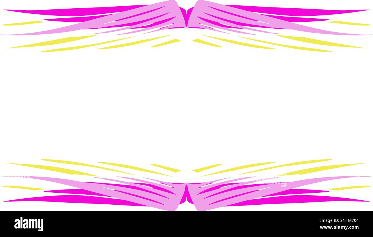 Abstract illustration background with purple and yellow wings border ...