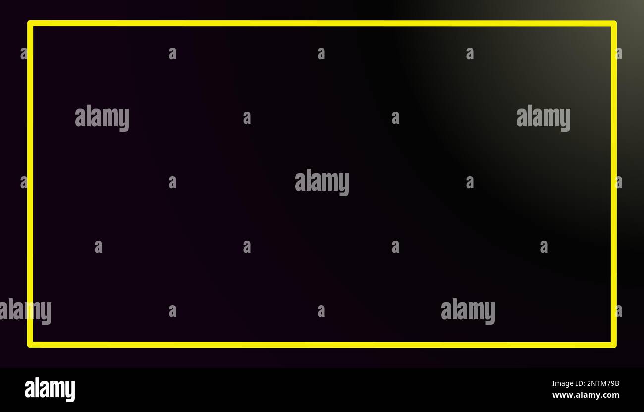 Black color abstract illustration background with yellow frame. Perfect ...