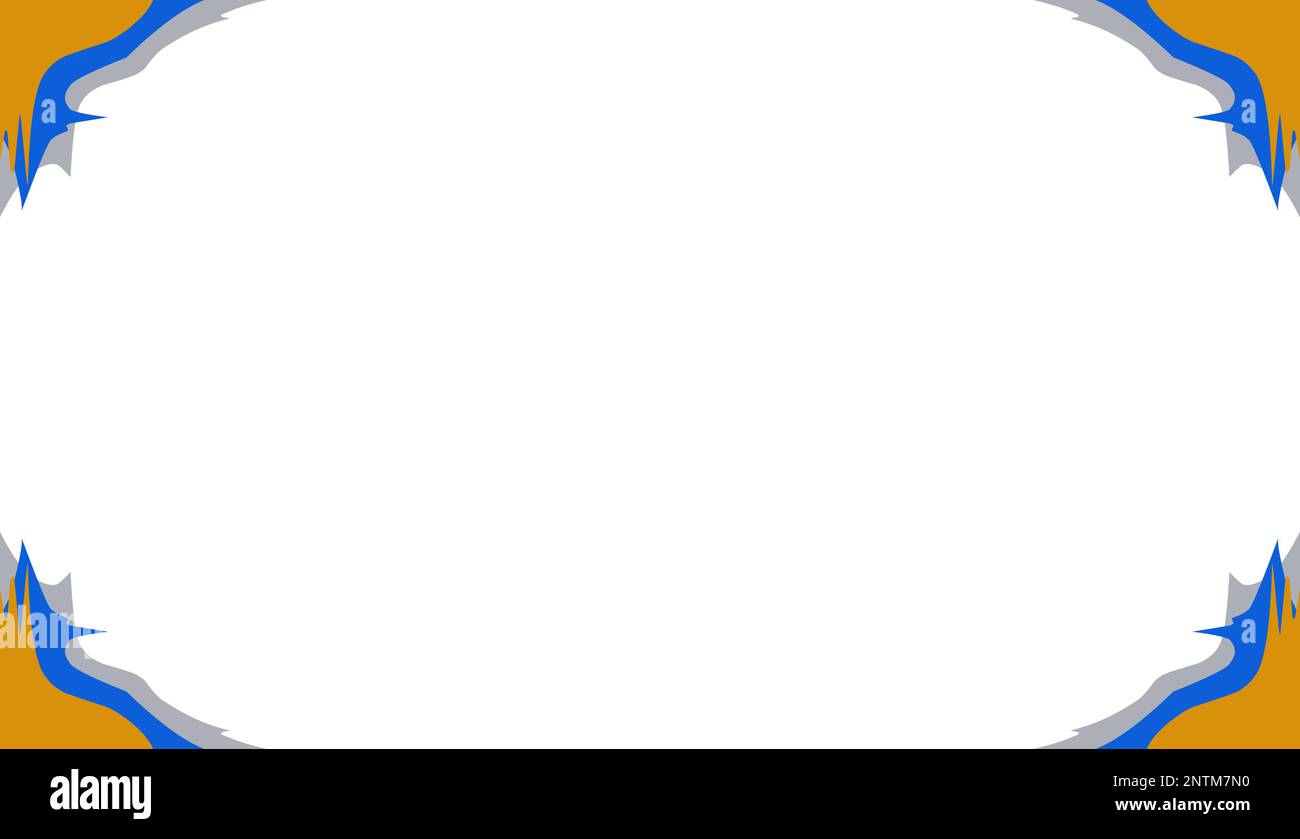 Blue and yellow abstract illustration background textured frame border ...