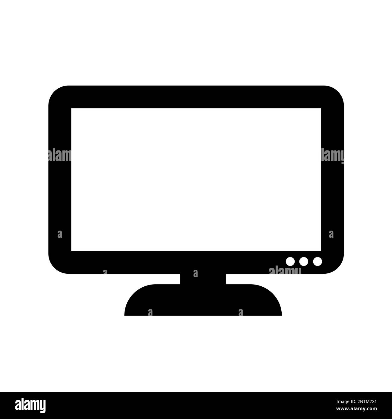 Computer monitor - Minimalist icon on white background Stock Vector ...