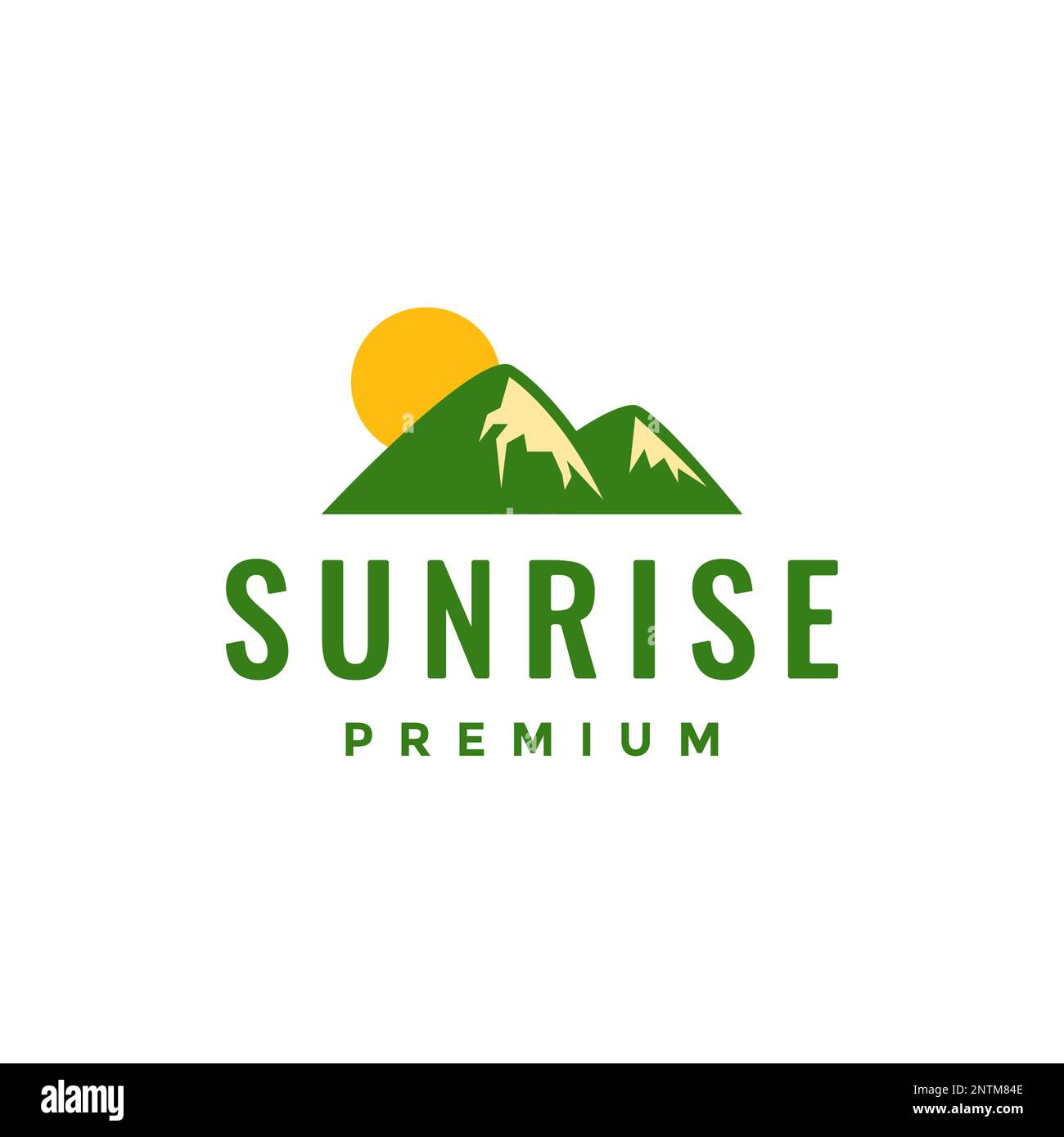 peak green sunset relax outdoor holiday simple logo design vector icon ...