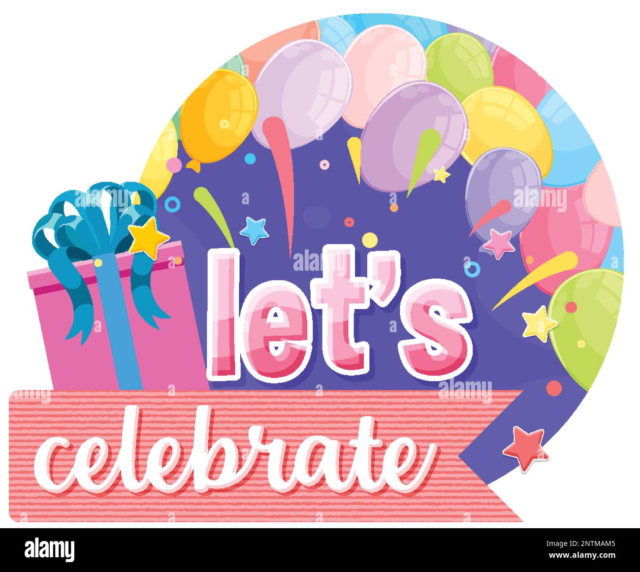 Lets celebrate message for banner or poster design illustration Stock ...