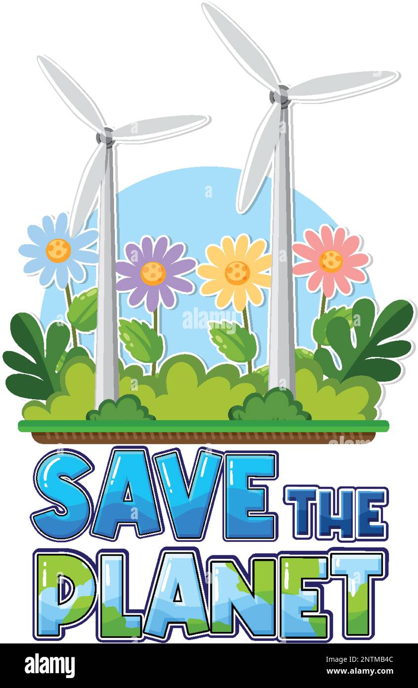 Save the earth banner design illustration Stock Vector Image & Art - Alamy