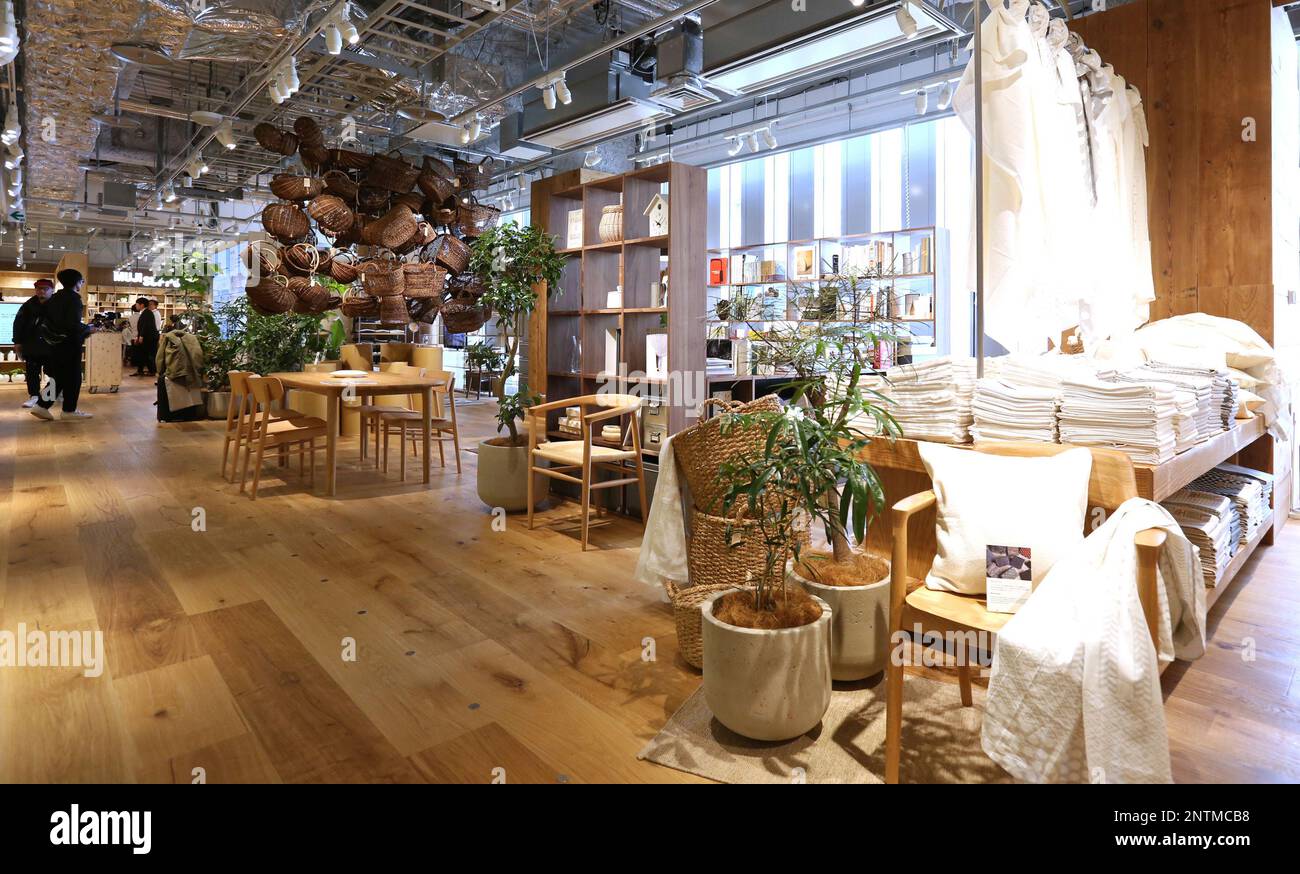 A photo shows a shopping area of "MUJI GINZA",MUJI's Global flagship ...