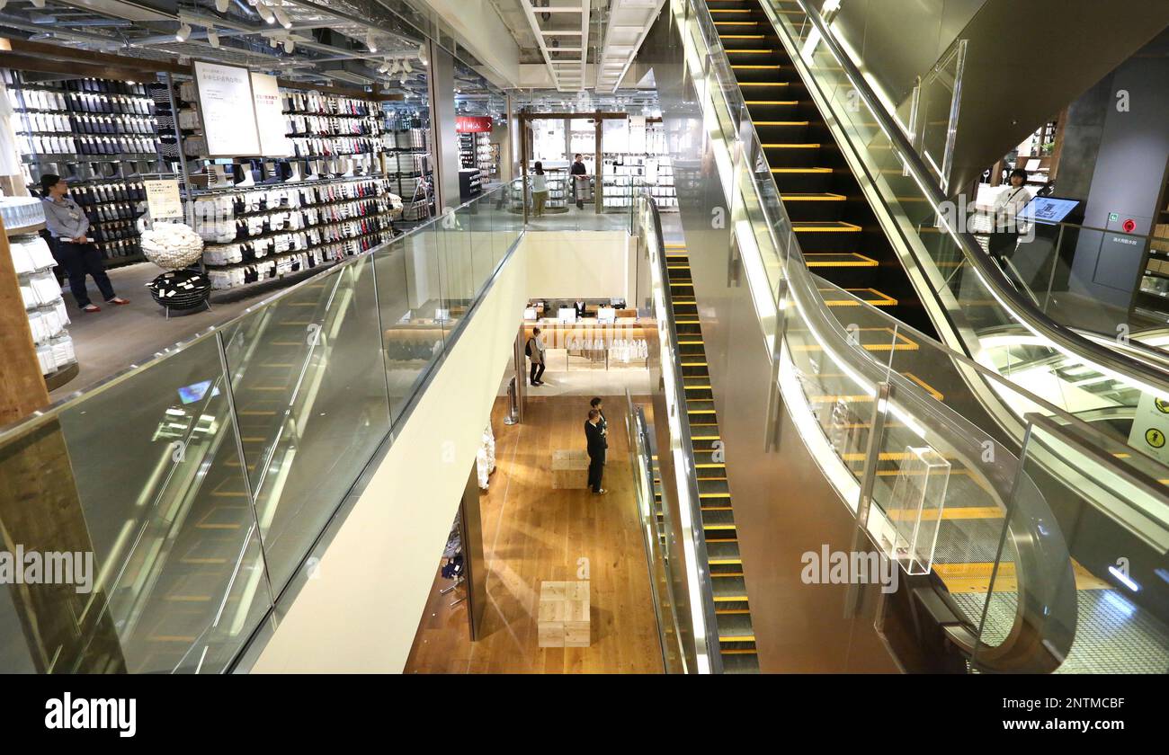A photo shows a shopping area of "MUJI GINZA",MUJI's Global flagship ...