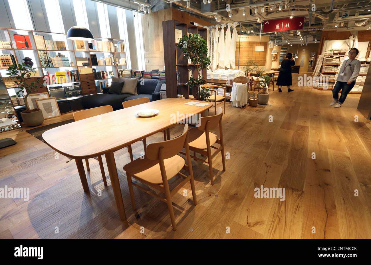 A photo shows a shopping area of "MUJI GINZA",MUJI's Global flagship ...