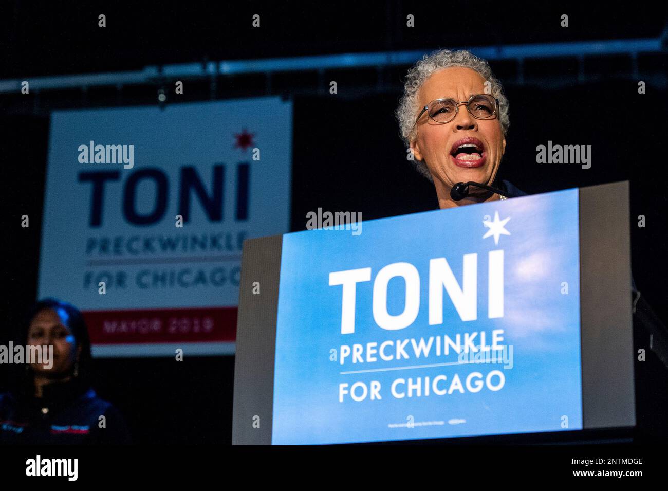 Toni Preckwinkle gives her concession speech at her election night ...