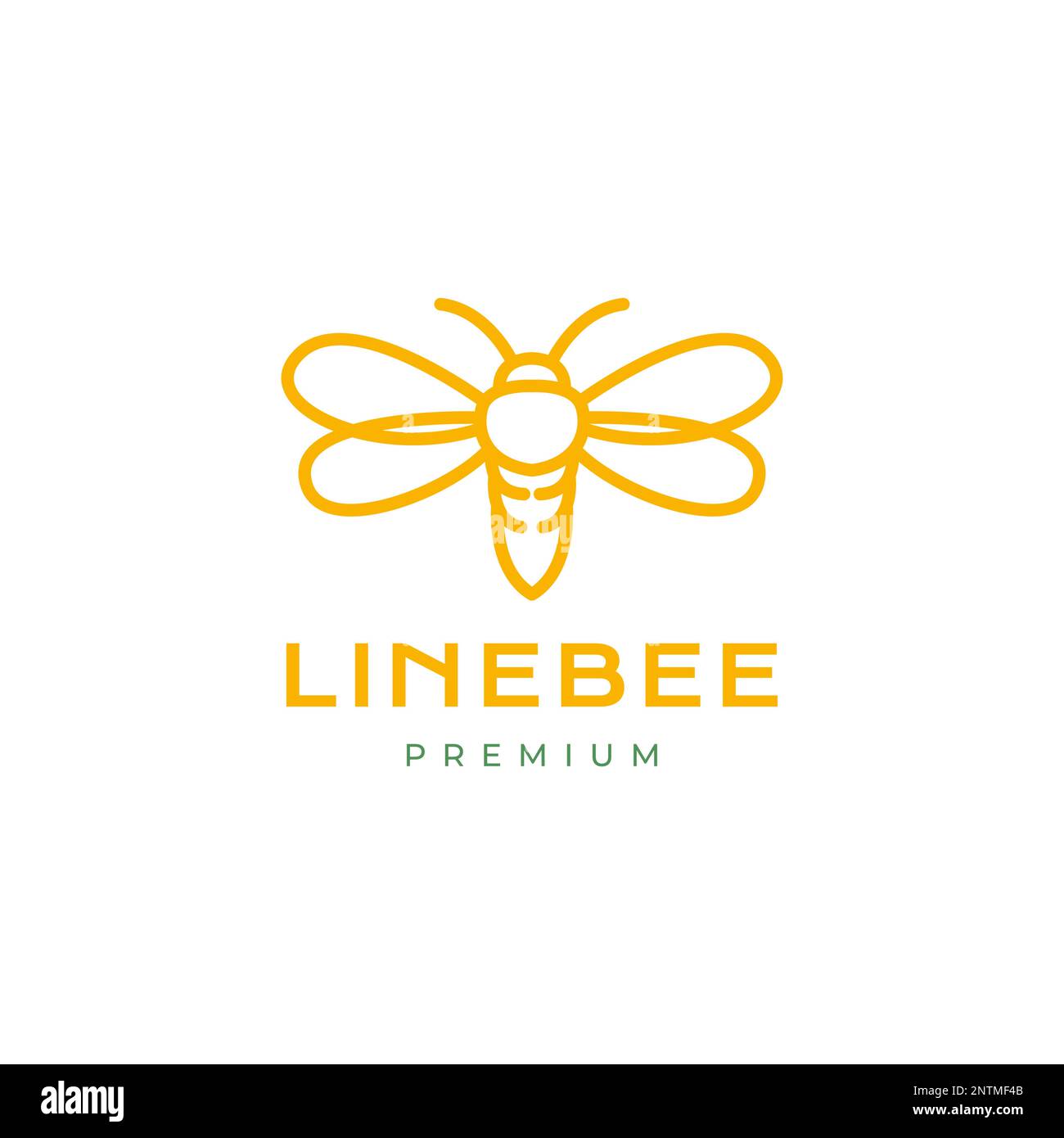 insect honey bee bumblebee minimalist line modern logo design vector ...