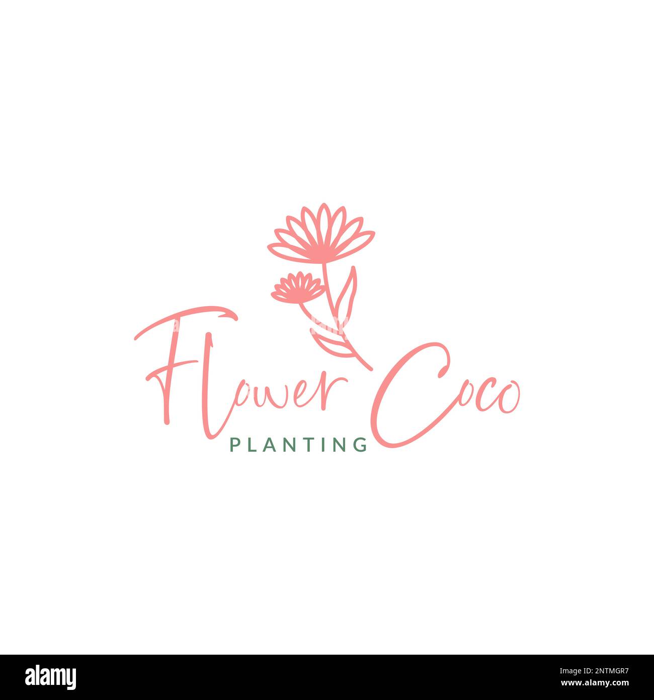 plant coco flowers planting gardening florist minimalist logo design ...